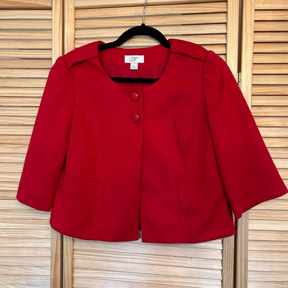 LOFT | Jackets & Coats | Loft Cropped Red Blazer | Poshmark